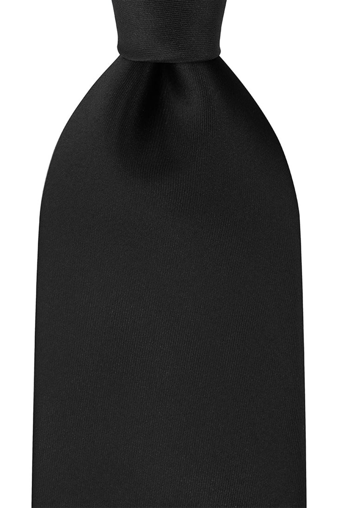KissTies Mens Black Tie Solid Satin Ties Formal Necktie For Men + Gift Box