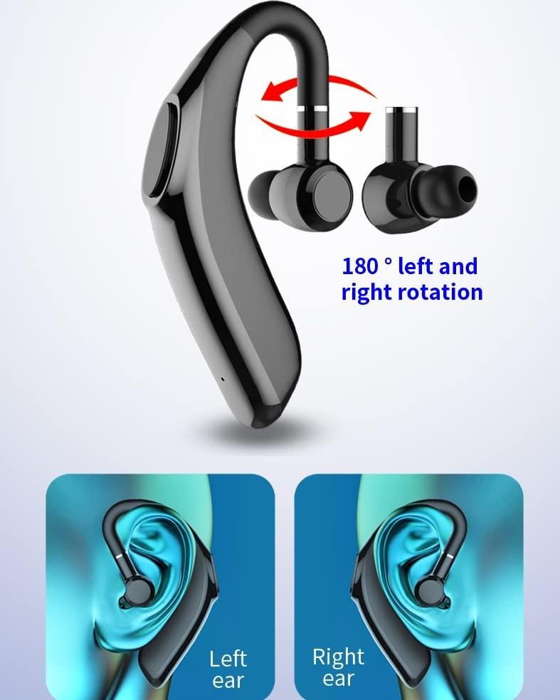 Wireless Bluetooth Handsfree Single Earphone Headset for iPhone Samsung Android, Black