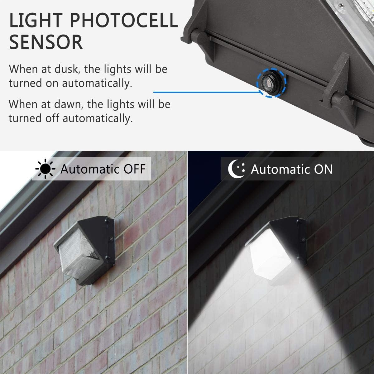 LEDMO LED Wall Pack Light 120W Dusk-to-Dawn Photocell 15840LM 5000K Outdoor Security Flood Light 840W HPS/HID Equivalent Commercial and Industrial Wall Light for Buildings Warehouses Garage Yard