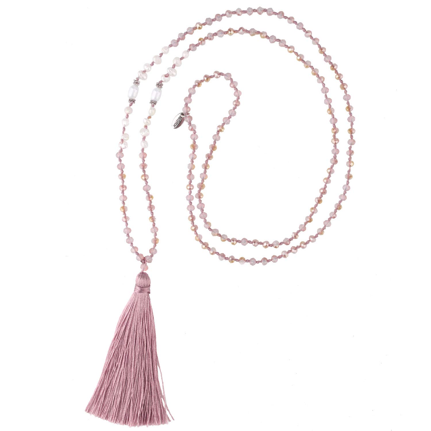 KELITCH Women Necklace Tassel Pearl Necklace Long Tassel Necklace Shining Crystal Necklace New