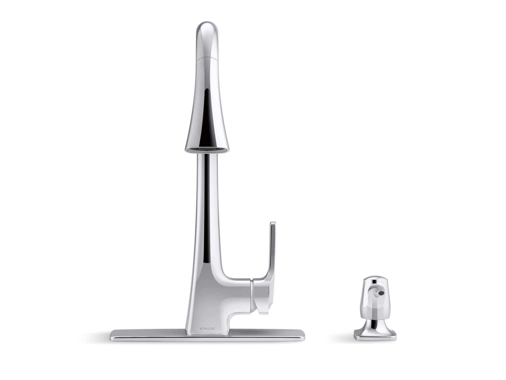 KOHLER R26281-SD-CP Maxton Touchless Pull-Down Kitchen Faucet with Soap Dispenser, Kitchen Sink Faucet with Pull Down Sprayer, Touchless Activation Faucet, Polished Chrome