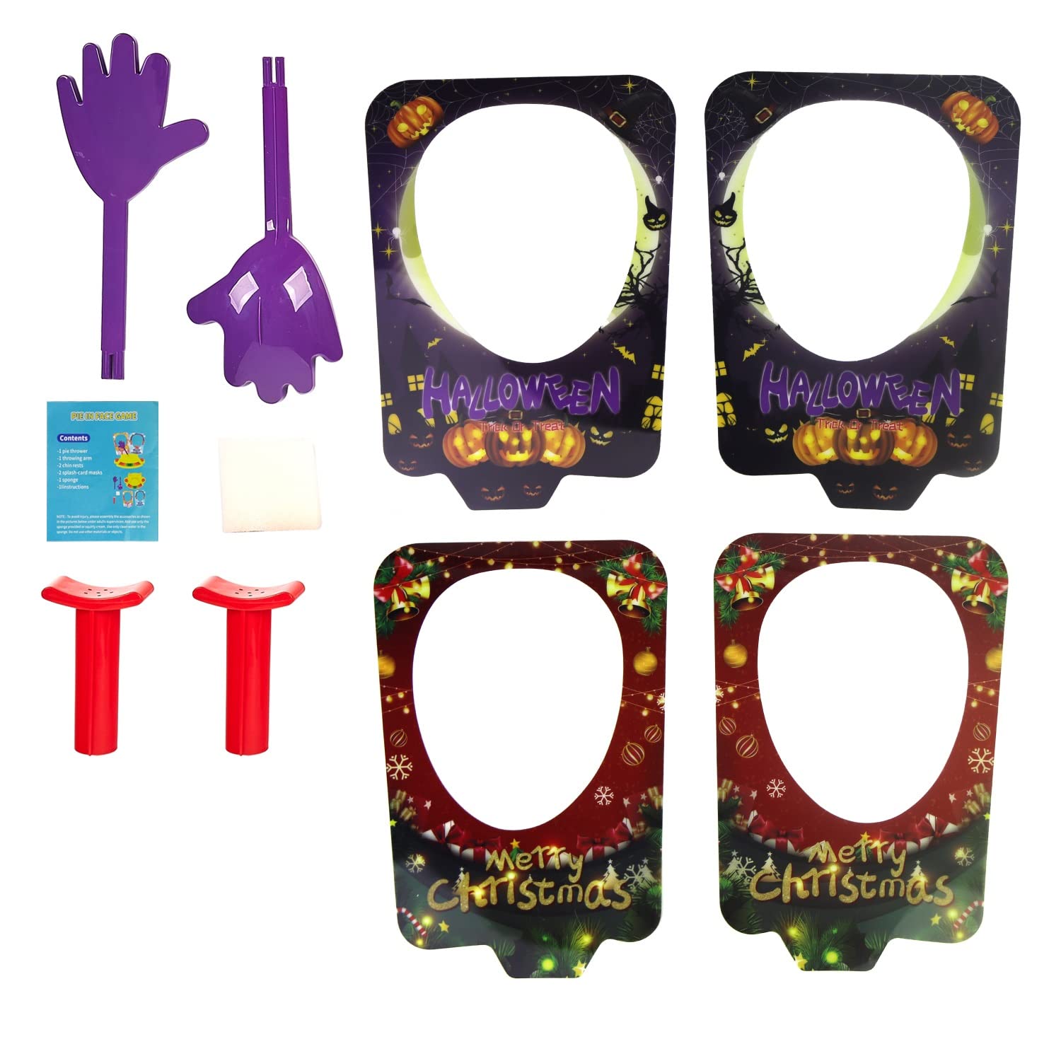 TJJOU Whip Cream Face Game,Pie Cream Face Games,Cream Pie Toys,Party Funny Family Board Game for Kids,Whipped Cream(Not Included)…