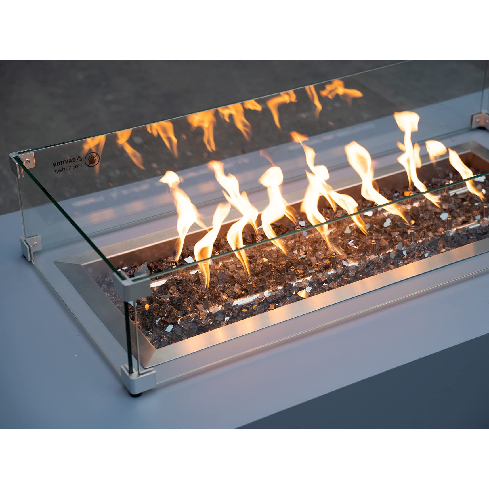 Stanbroil 10-Pound Fire Glass - 1/4 inch Reflective Tempered Fire Glass for Fireplace Fire Pit, Bronze Reflective