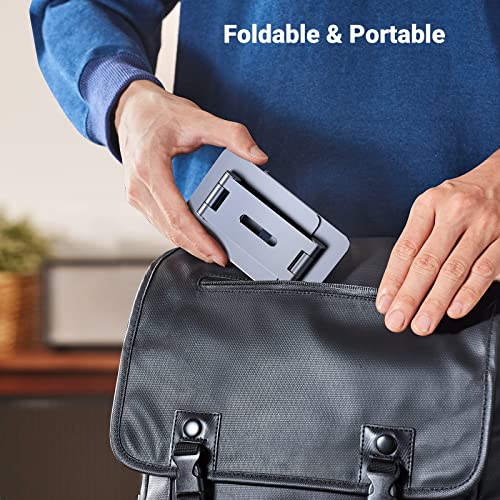 UGREEN Cell Phone Stand Desk Phone Holder Compatible with iPhone 15 14 13 12 Pro Max 11 XS Max XR X 8 Plus, Fully Adjustable Foldable Desktop Aluminum Smartphone Stand