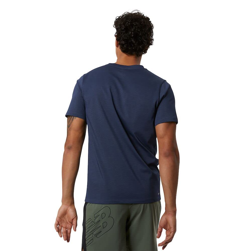 New Balance Men's Heather Tech Short Sleeve, Natural Indigo, Medium