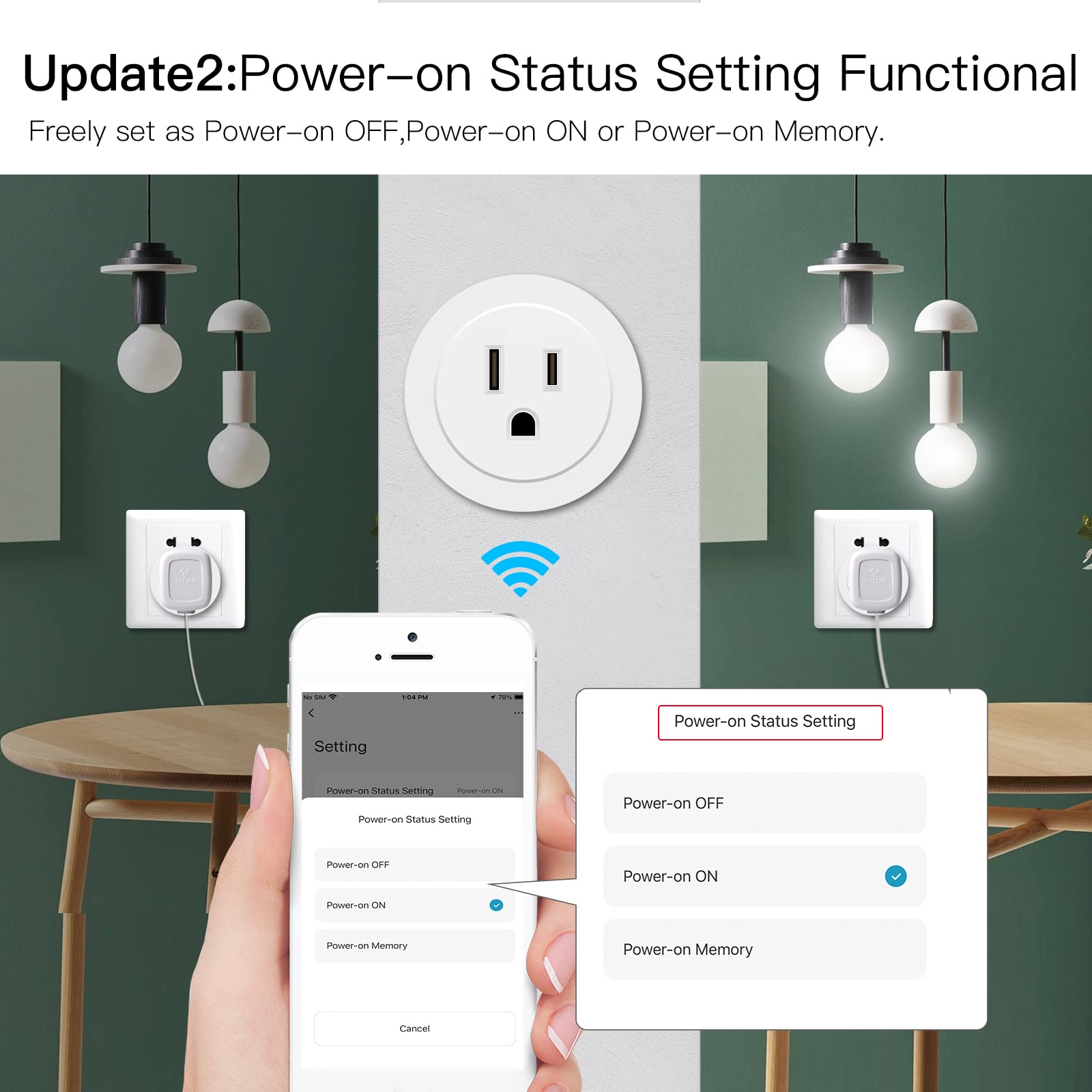 MoesGo WiFi Smart Power Dimmer Plug Socket Brightness Adjust Timer Plug Tuya Smart Life App Compatible for Amazon Alexa Google Assistant Voice Control Mini Smart Home Automation Black