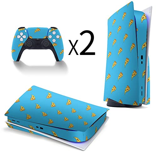 Pizza Slice Full Protective Skin Cover Design Wrap Decal Sticker Compatible with PS5 Disk Version Console and Controller