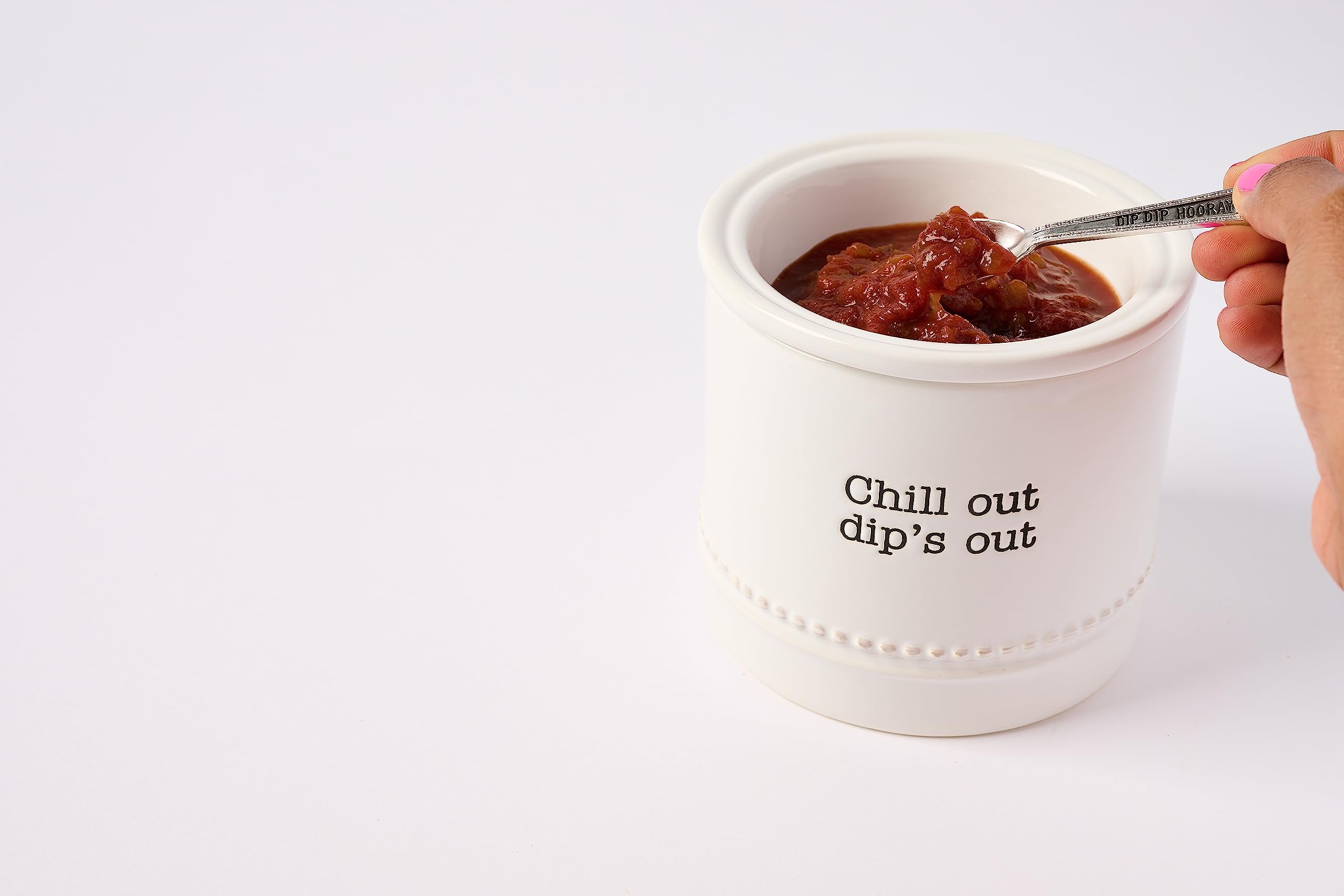 Mud Pie Circa Dip Chiller, White, assembled 5" x 4.5" dia