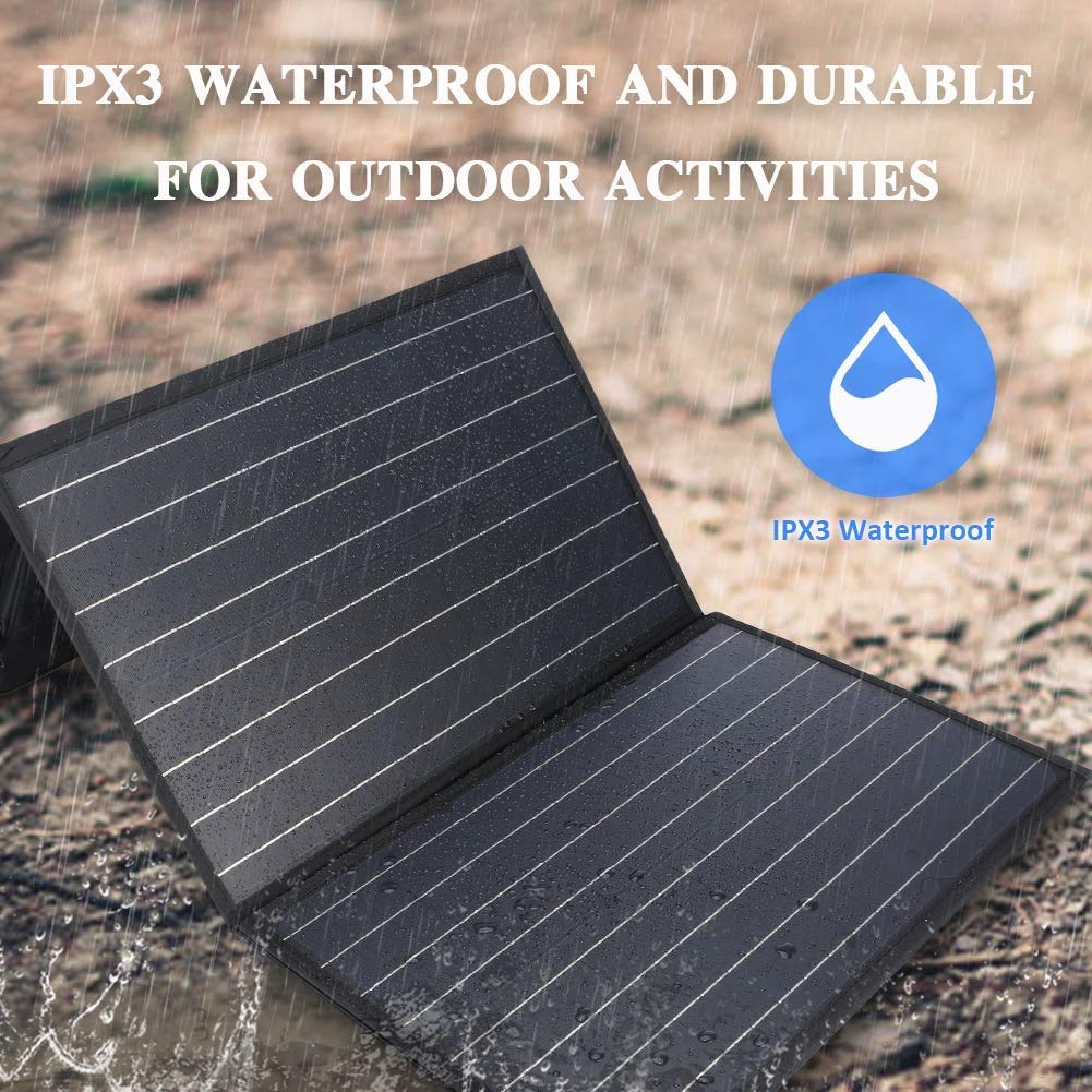KYNG 120W Solar Panel Charger Portable Solar Panel 120 Watts Foldable Solar, Waterproof, RV Solar Kit, Camping, Fast Charging 18V with 3 USB Ports Charge Any Device