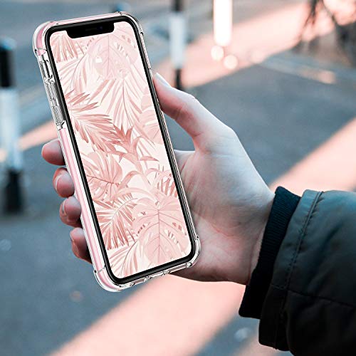 MATEPROX Compatible with iPhone 11 Pro Max Case Clear Heavy Duty Protective Crystal Back Cover with Shockproof Bumper Case for iPhone 11 Pro Max 6.5 (Clear Pink)