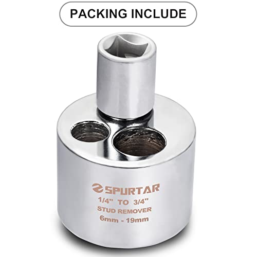 Spurtar Stud Remover Fit 1/4" to 3/4" (6 to 19mm) Bolt Extractor Nut Splitter With Knurled Roller and Cam Lock, Stud Extractor Tool For Broken Bolt Remover or Seized Studs