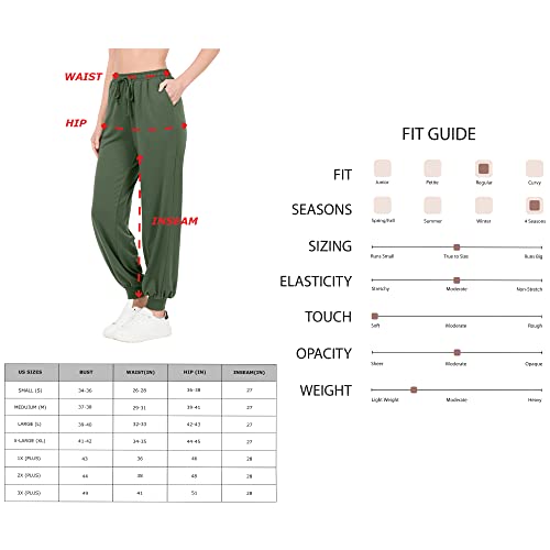 Nolabel 8043 Women's Soft French Terry Jogger Pants with Pockets Black L