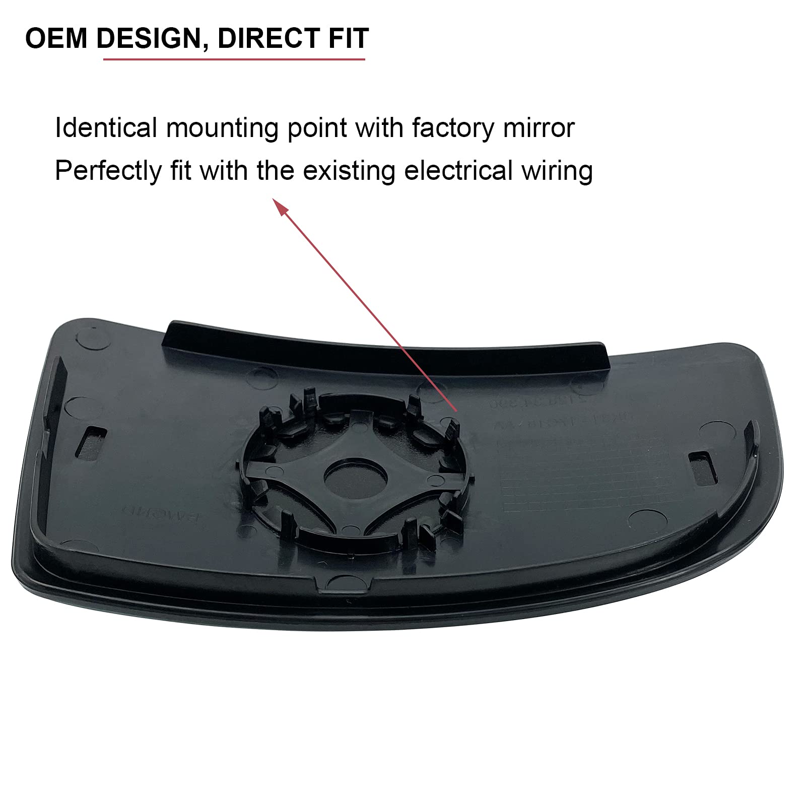 New Driver Side Lower Mirror Glass Replacement for 2015 2016 2017 Ford Transit T150 T250 T350 - Left Pass Convex Lower Mirror Glass with Rear Holder, Replace BK3Z17K707A