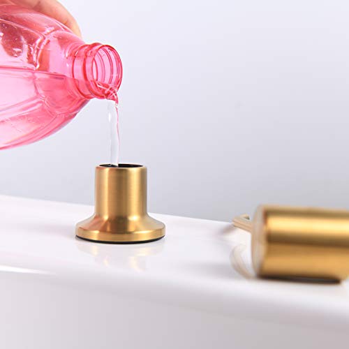 TINAGO Built in Soap Dispenser for Kitchen Sink with 17oz Bottle, Stainless Steel Brushed Gold Stand Hand Pump Head