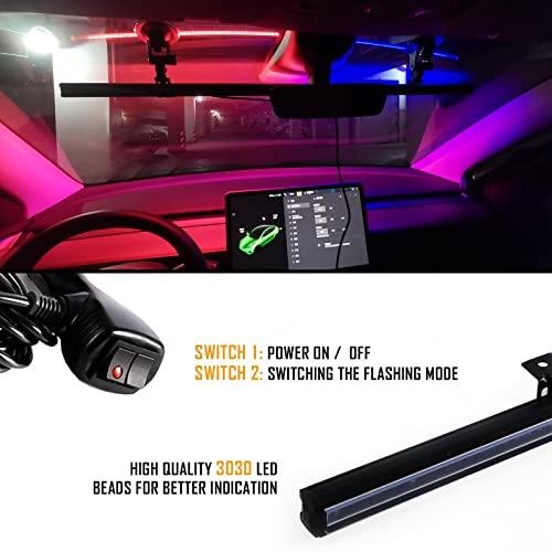 VGETTING LED Windshield Dash Emergency Strobe Lights w/Suction Cups for Law Enforcement POV Vehicles Trucks Rear Deck Hazard Warning Flashing Traffic Light Green White