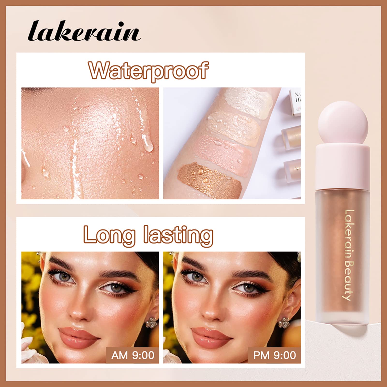 Liquid Luminizer,Body Luminizer, Face Body Highlighter,All In One Makeup Liquid Illuminator,Waterproof Moisturizing Light Shimmer Illuminator for Face & Body(#1-MOONLIGHT)