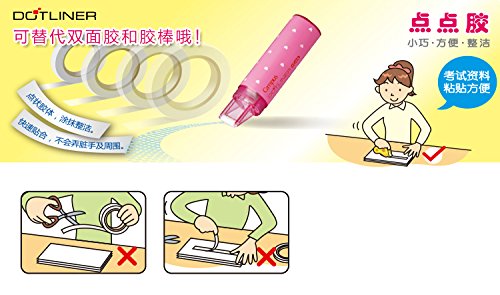 Kokuyo Tape Glue Campus Dot Liner Stick Disposable, Pink (D900-06P)