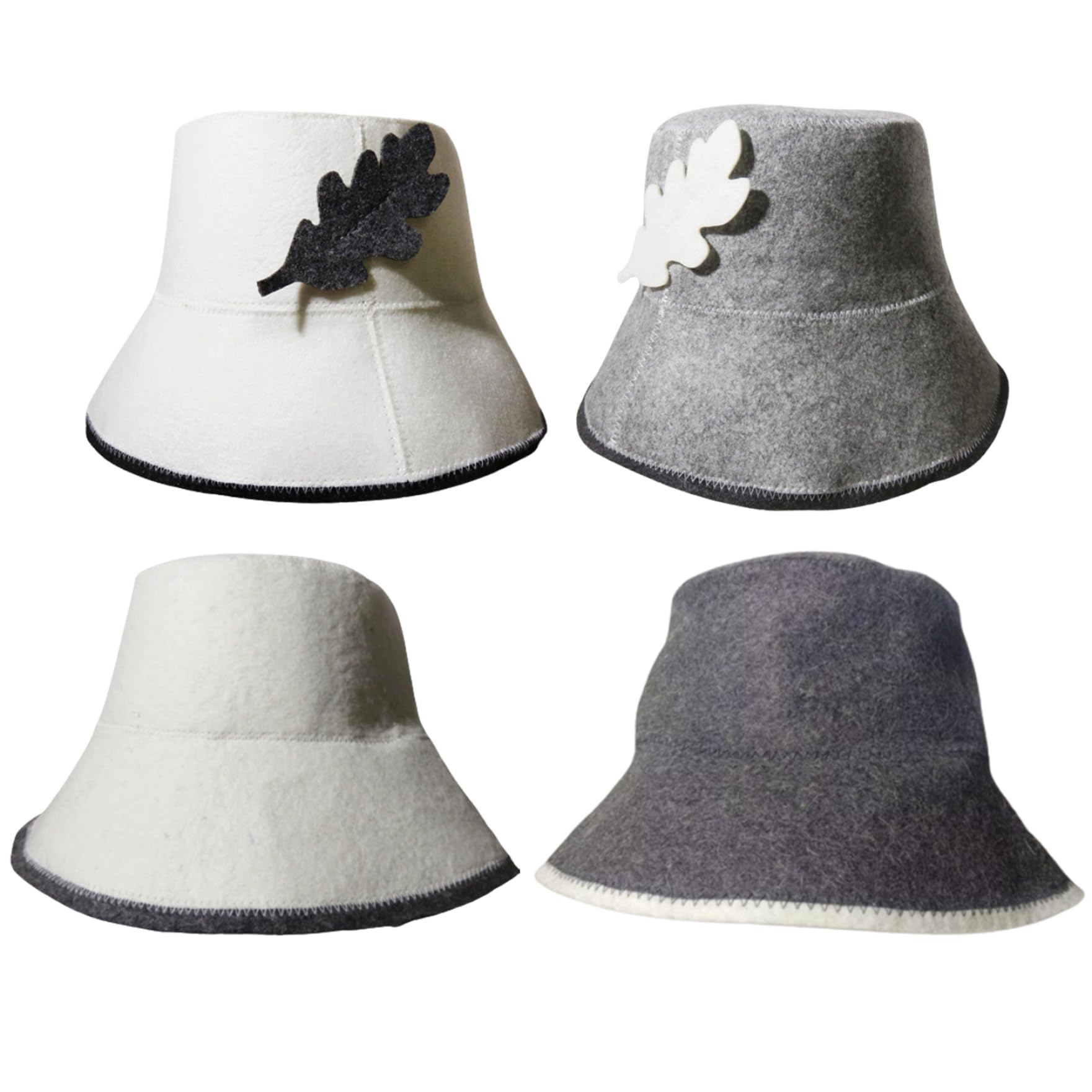 Wedhapy 2PCS Sauna Hat for Men Felt Water Absorbent Sauna Hat for Women Men Regulate Temperature Fisherman's Sauna Cap Reusable Banya Hat for Sauna Longer,Style 1