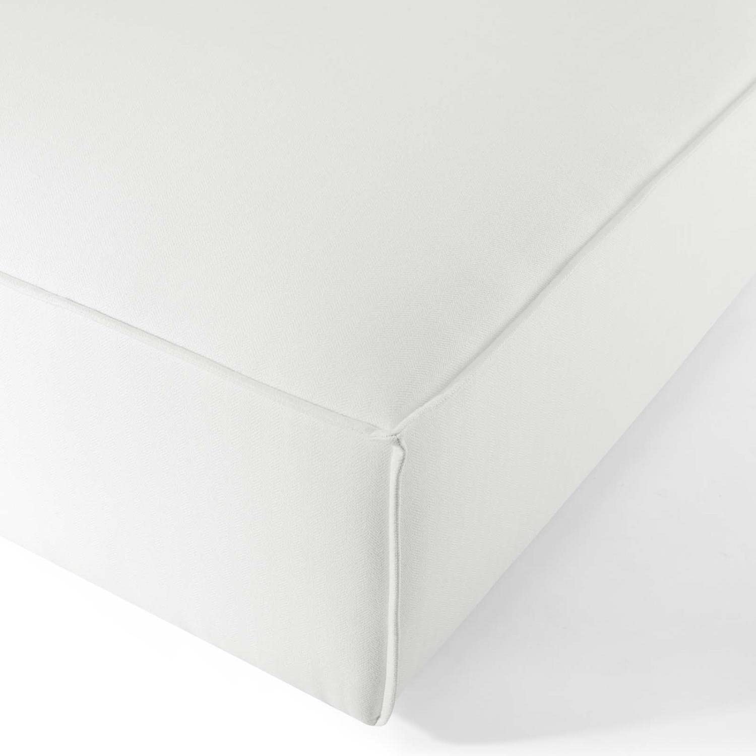 Modway Restore Upholstered Fabric Sectional Sofa Ottoman in White, 41.5 x 35 x 16.5