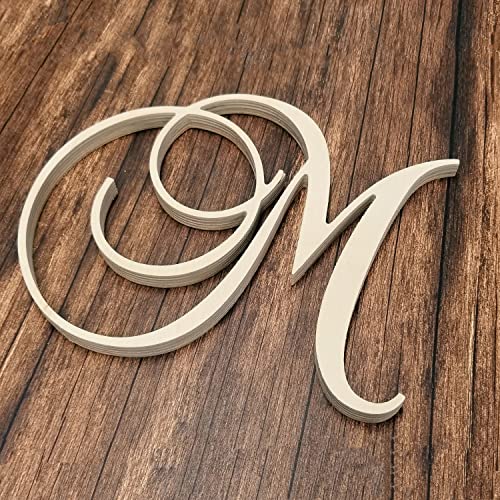 Precision Cut Unfinished Wood Script Monogram Letter - Back40Life