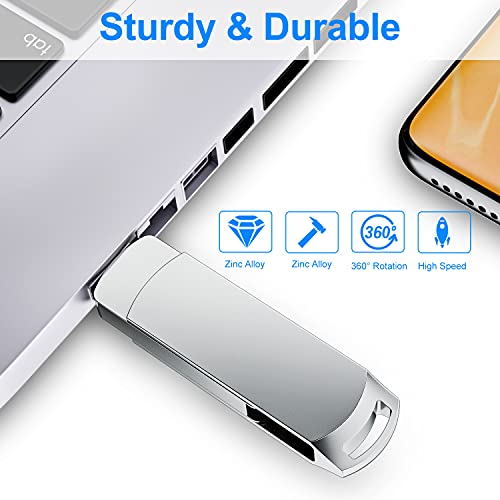 USB Flash Drive USB C Thumb Drive 32GB Android Phone Photo Stick WANSISEN Compatible Android PhoneTablet Pro USB C Computer Silver 32GB
