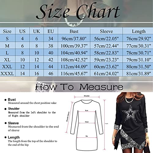 Pinkpaopao Irregular Hem Loose Dress for Women Patchwork Long Sleeve Mini Dress Rhinestone Pattern O Neck Shift Dress