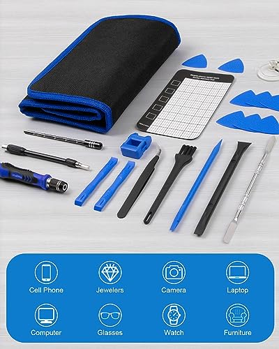 Precision Screwdriver Set, Computer Tool Kit, 146 PCS Laptop Screwdriver Kit with 123 Bits, Magnetic Mat, Suit for PC, iPhone, MacBook, Tablet, PS4, Xbox, Switch, Game Console and other Electronics