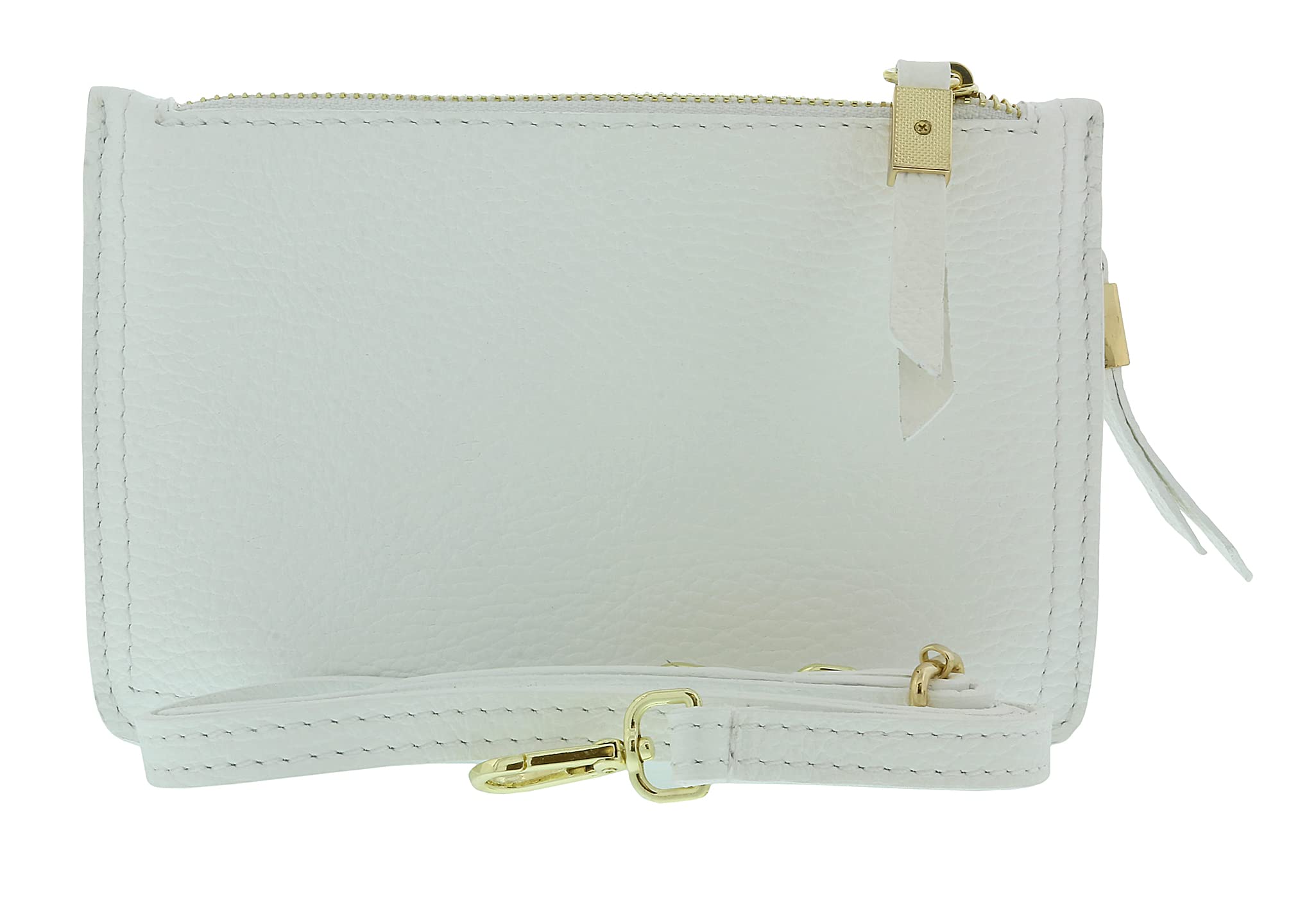 Pierre Cardin White Leather Small Structured Square Crossbody Bag for womens