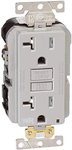 Leviton G5362-WTG 20A-125V Extra-Heavy Duty Industrial Grade Weather/Tamper-Resistant Duplex Self-Test GFCI Receptacle, 1.74 x 1.36 x 4.05 inches, Gray, 20-Amp