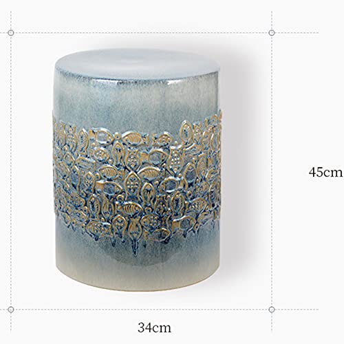 KIROJA Modern and Simple Ceramic Stools, Antique Ceramic Drum Stools with Furnishings, and Rich Stools Every Year. (Size : C)