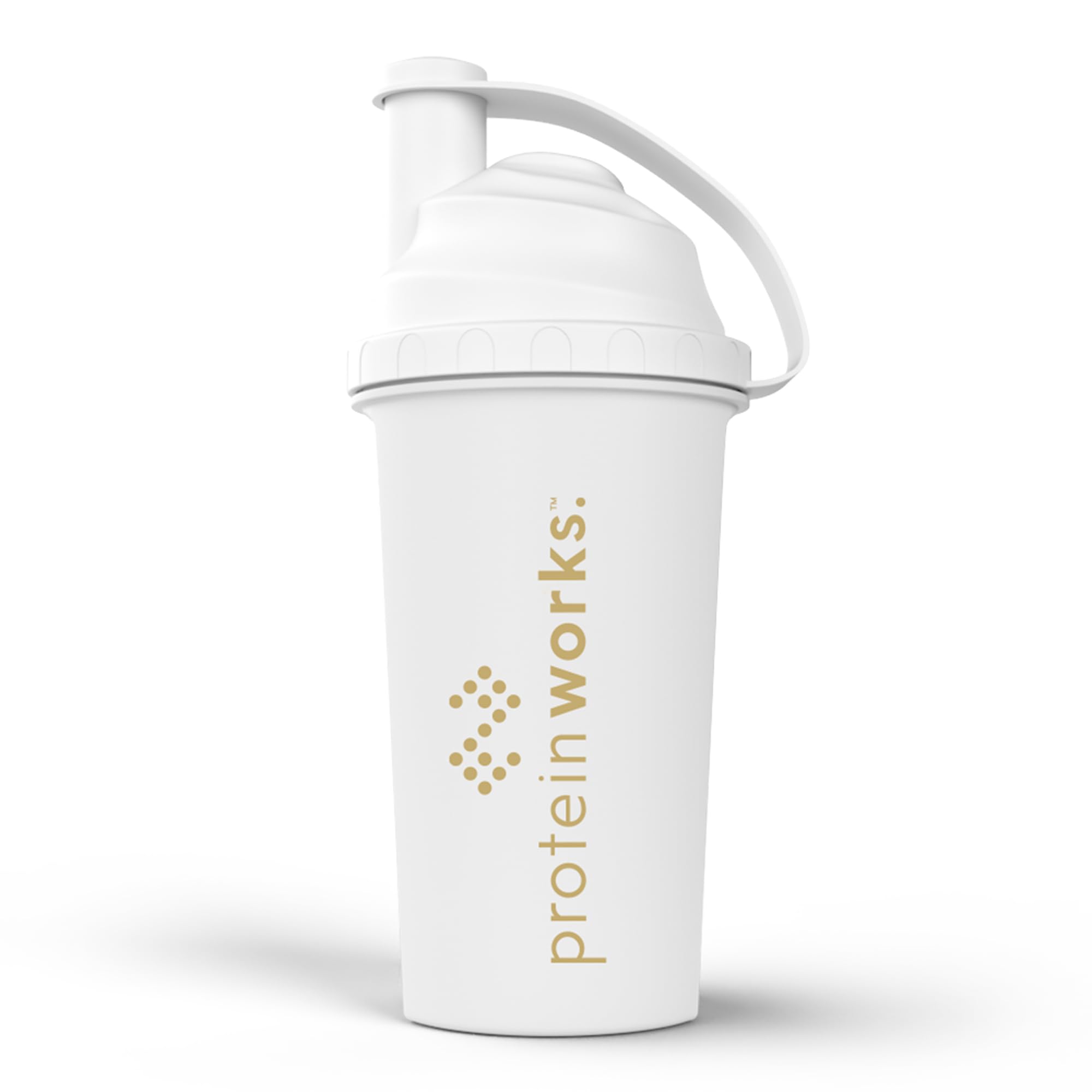 Protein Works White & Gold Shaker | Durable Protein Shaker | 700ml