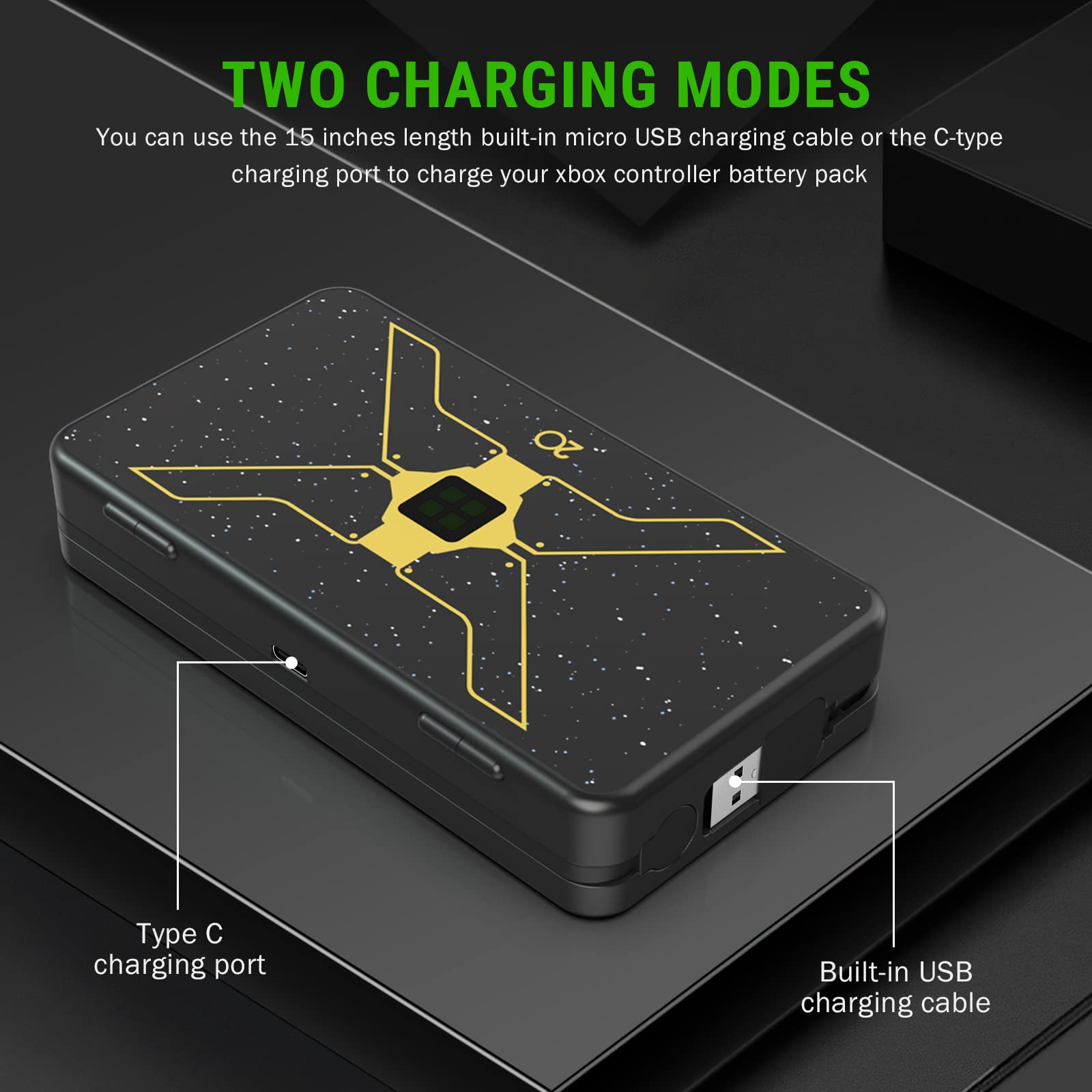 Noiposi Controller Rechargeable Battery Pack for Xbox One and Xbox Series X|S, 2 Pack 2600 mAh Xbox One Controller Battery Pack with Charger Set for Xbox One/S/X/Elite and Xbox Series X|S Controller