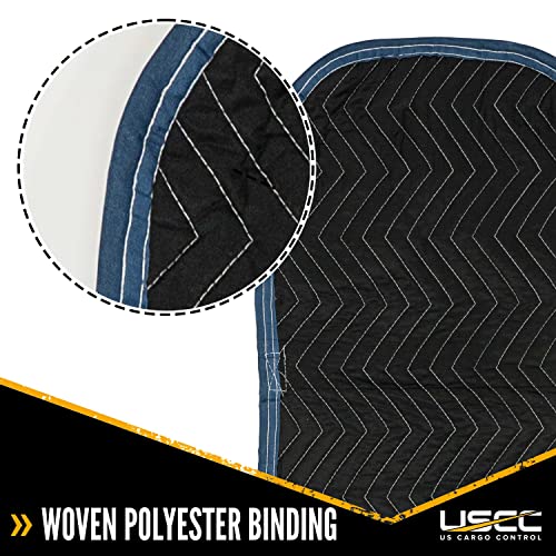 US Cargo Control Quilted Hand Truck Cover - Rounded Top Appliance Dolly Cover - Essential Moving Supplies - Black/Blue Moving Pad - Woven Cotton/Polyester - 50 x 16 Inches - 1 Pound