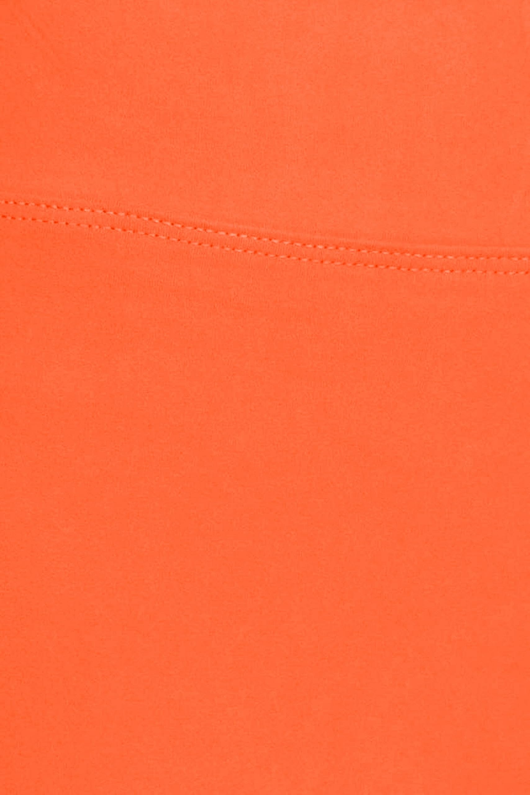Leggings Depot Women's 3" Waistband Yoga High Waisted Solid Leggings Pants (Full Length, Orange, One Size)