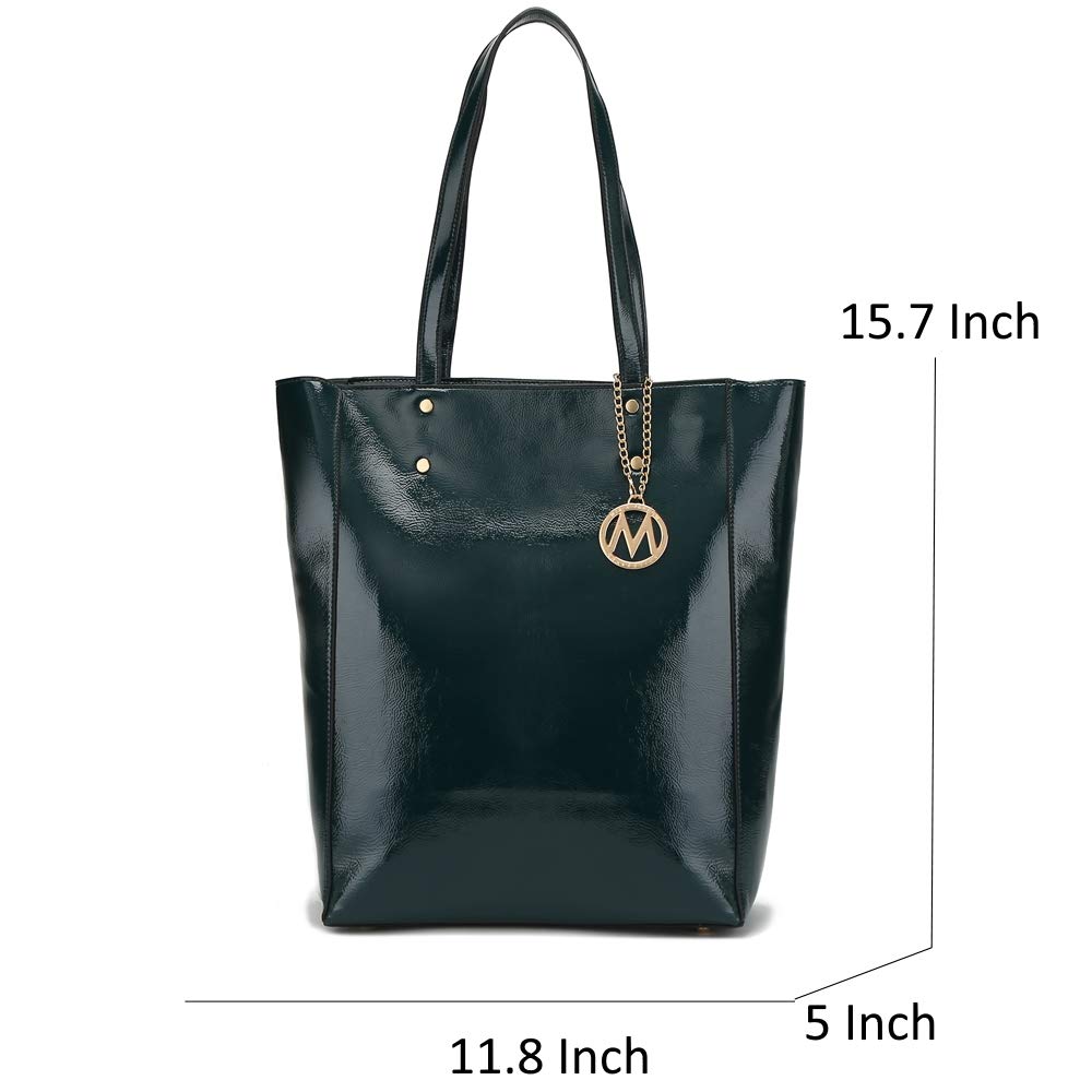 Mia K Collection Tote Shoulder Bag for Women: PU Leather Handbag, Large Top-Handle Purse, Ladies Pocketbook white Alabaster