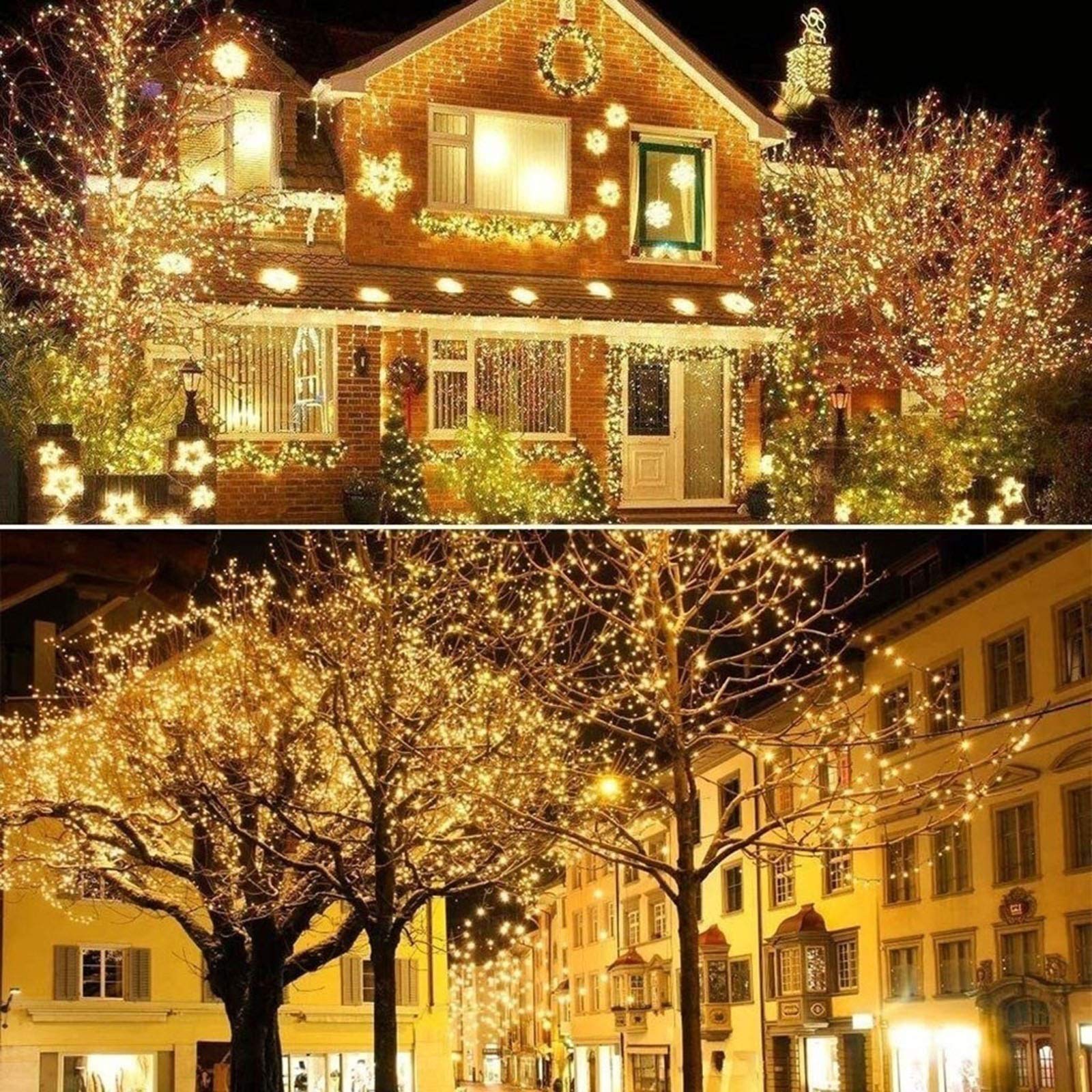 LIUPENGWEI 8Modes Solar Power Fairy String Lights Outdoor Decorative Light Waterproof IP65 with Light for Garden Home Wedding Party Christmas Halloween Decoration Lights String Garden Ghost Light