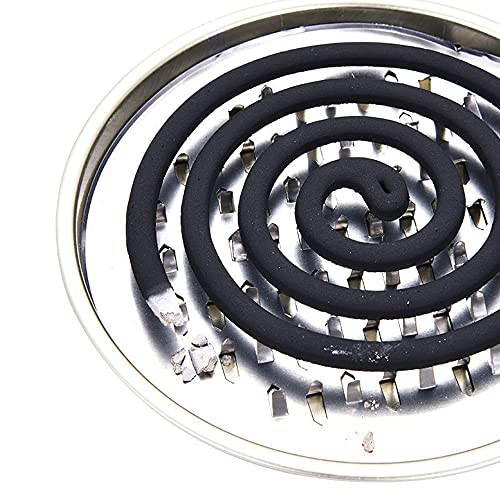 Tkocisa 4 Pack Mosquito Coil Holders, Sandalwood Coil Holder Mosquito Coil Incense Burner with Cover for Outdoor Use, Deck, Patio, Pool Side, Camping, Hiking and Fishing