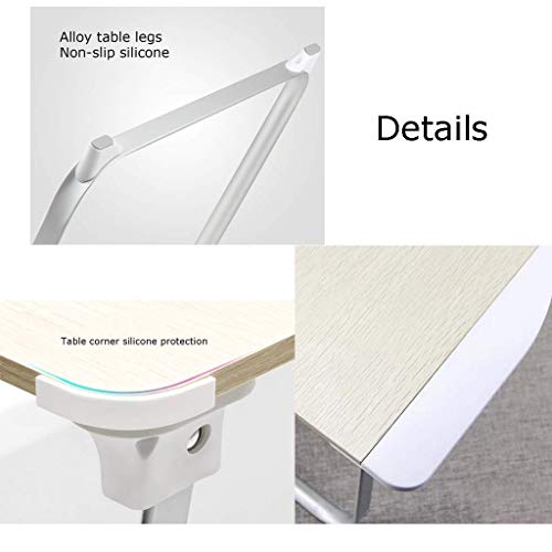 WYKDD Computer Desk - Laptop Desk Bed Desk Folding Student Dormitory Desk Bedroom Bay Window Lazy Small Table Anti-Slip Hand Guard Computer Table,65x49x30cm (Color : D)