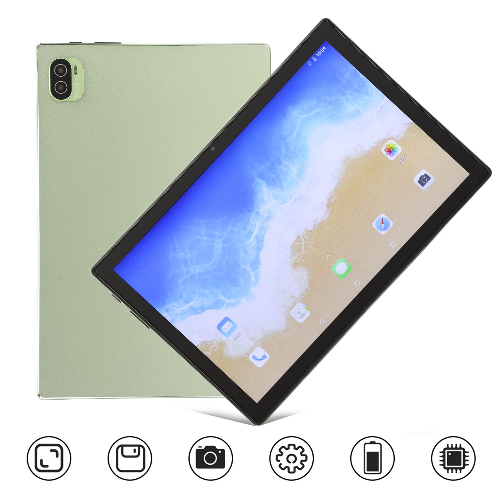 Tablet PC, Green Octa Core 10 Inch Tablet 8800mAh 100-240V for Music (US Plug)