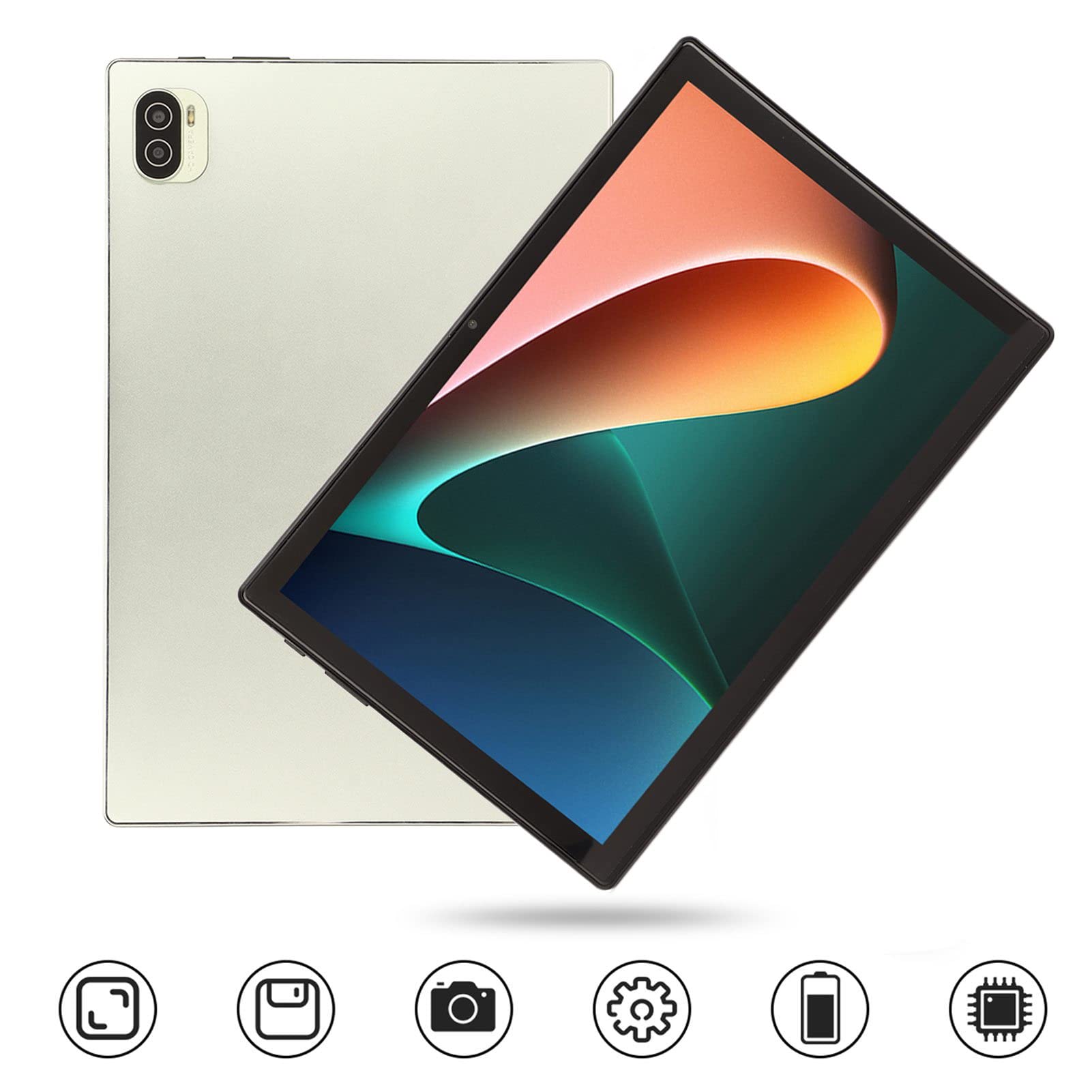 Tablet, Call Support 10. inch IPS Screen 10. Inch Tablet 6G RAM 256G ROM Dual Speakers for Travel for Home US Plug