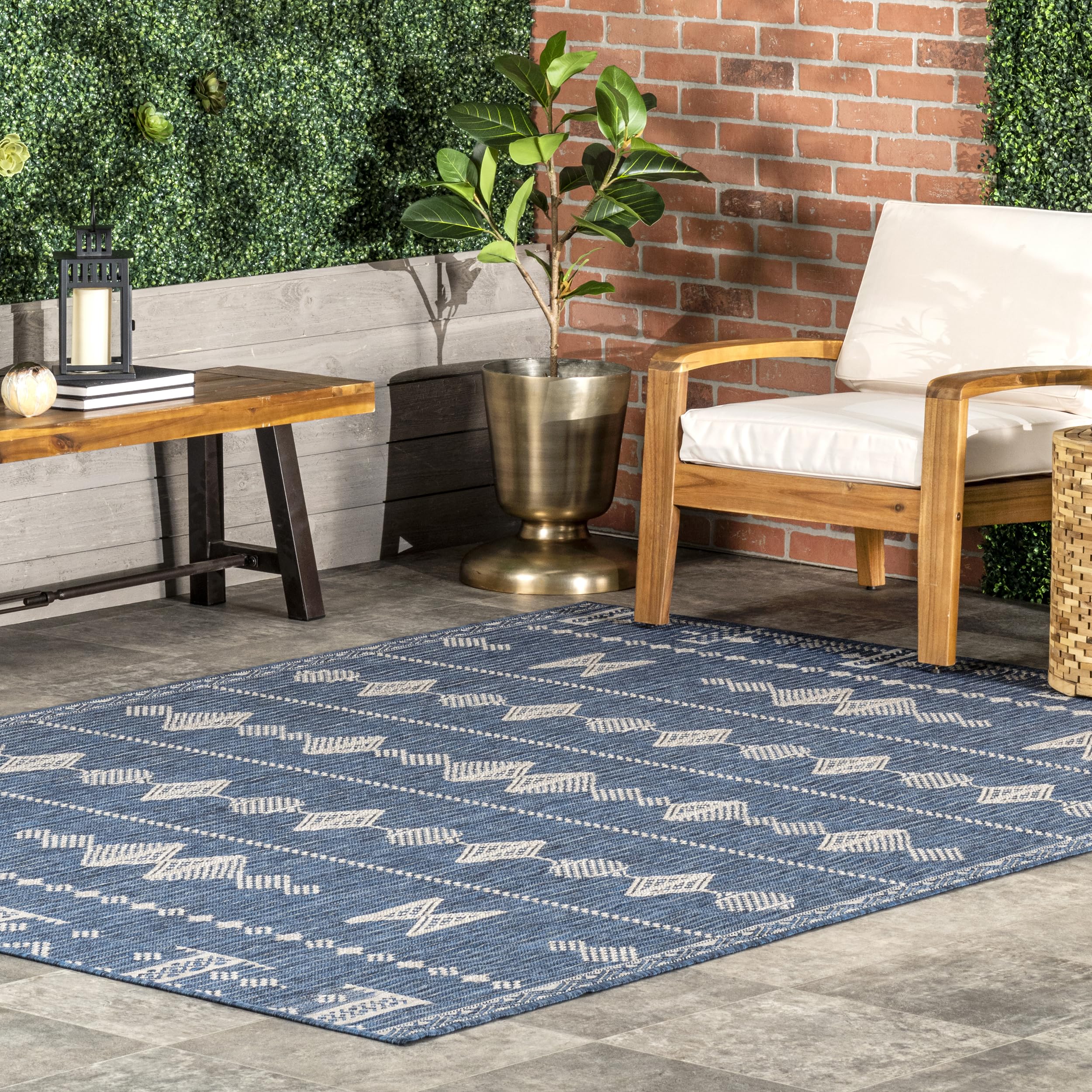 nuLOOM Cari Moroccan Tribal Indoor/Outdoor Area Rug, 7x9, Beige