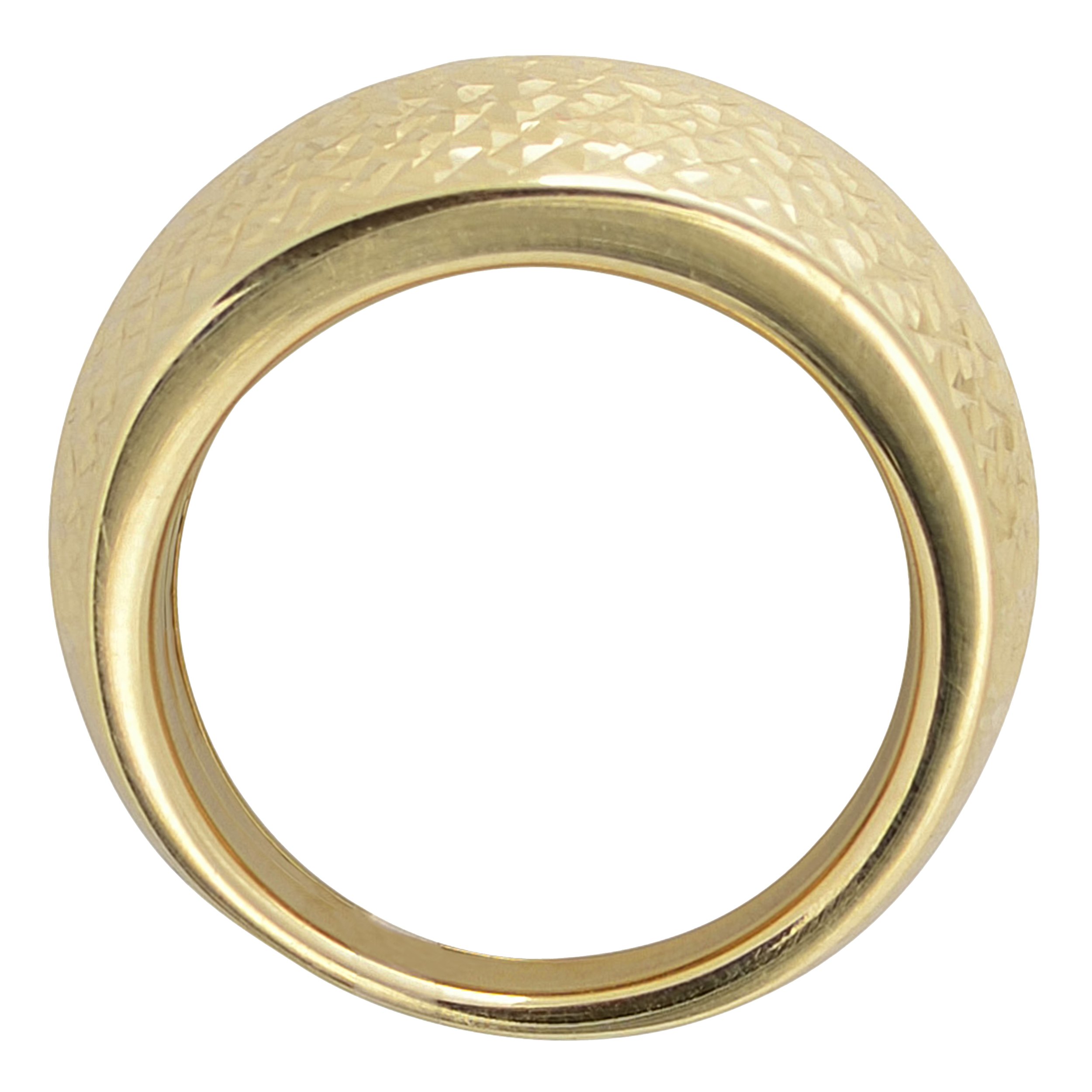 Kooljewelry 10k Yellow Gold Diamond-cut Bold Dome Ring (size 8)