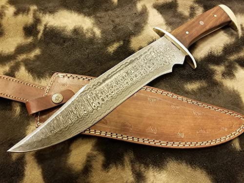 PSK14 - 1| 3| 5| 10| 15| 20 Pieces Pack Bulk Lot - Beautiful Custom Hand Made Damascus Steel Hunting Kitchen Knife | Leather Sheath, Bulk Discounted (15 Pieces)