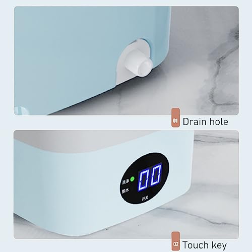 Jiawu Compact Portable Washing Machine, Lightweight Collapsible Bucket Washer with LCD Panel, Ideal for Camping RV Travel Apartment, 6L Capacity (US Plug)