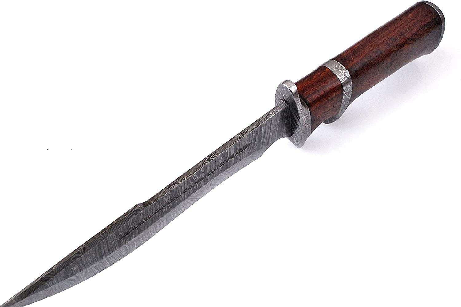 PSK76 - Damascus Hunting Knife, Handmade Full Tang Knife - Wood Handle Knife, Hand Forge