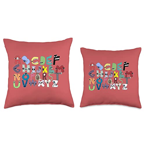 Villain Alphabet Lore Letter for Kids Clothing Villain Letter ABC Costume Boys Matching Evil Alphabet Lore Throw Pillow, 16x16, Multicolor