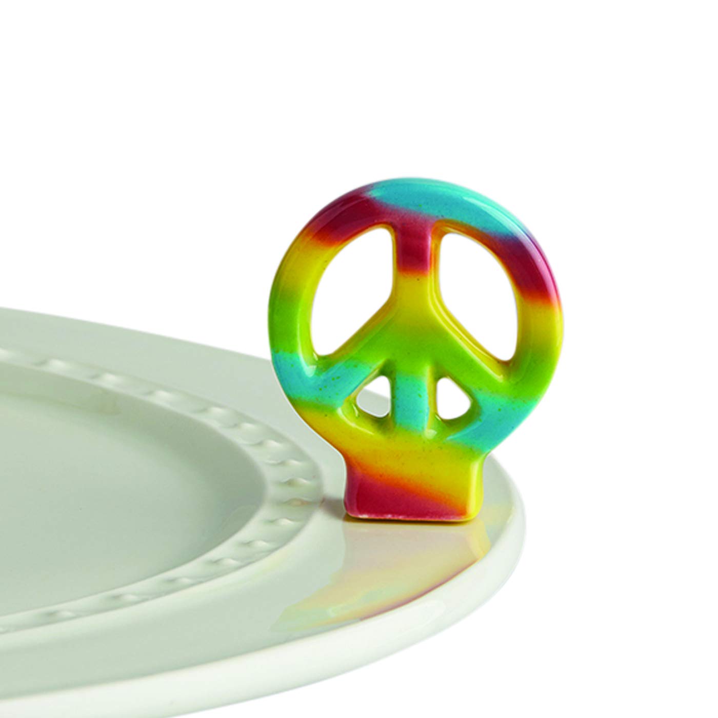 nora fleming Peace Out! (Peace Sign) A241 - Hand-Painted Ceramic Unique Décor - Summer Minis for the Home and Office