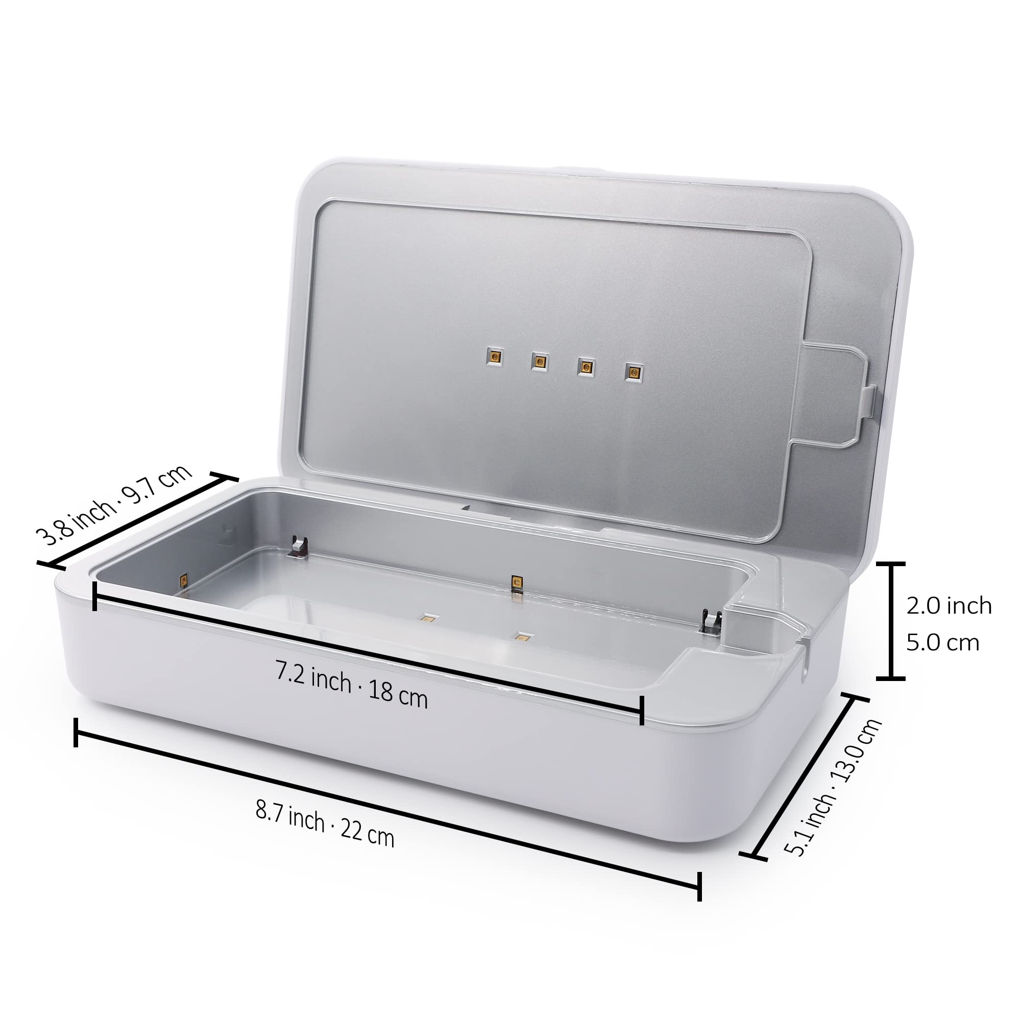 UV Sterilizing Box with Wireless Charger | UV Light Sanitizer Box | Fast Wireless Charging for Phone | Phone Accessories | Mobile Phone Sanitizer | Phone Screen Disinfecting (Brown)