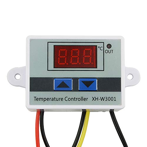 XINGYHENG XH-W3001 DC 12V 10A Microcomputer Digital Temperature Controller Digital Display Thermostat Control Switch and NTC 10K Thermistor Sensors Digital Temperature Probe (12V 120W)