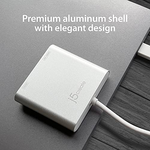 j5create USB to HDMI Adapter - Dual HDMI USB 3.0 Multi-Monitor Cable | 4K + 1080p | Compatible with Windows and macOS (JUA365)